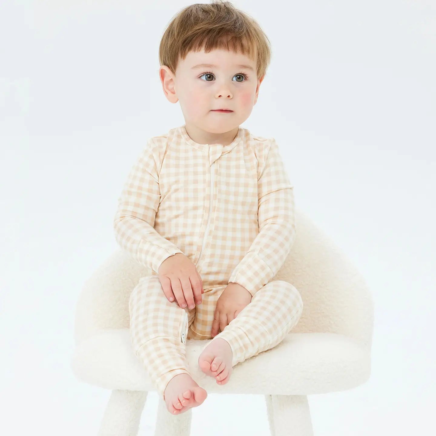 Neutral Gingham Onesie